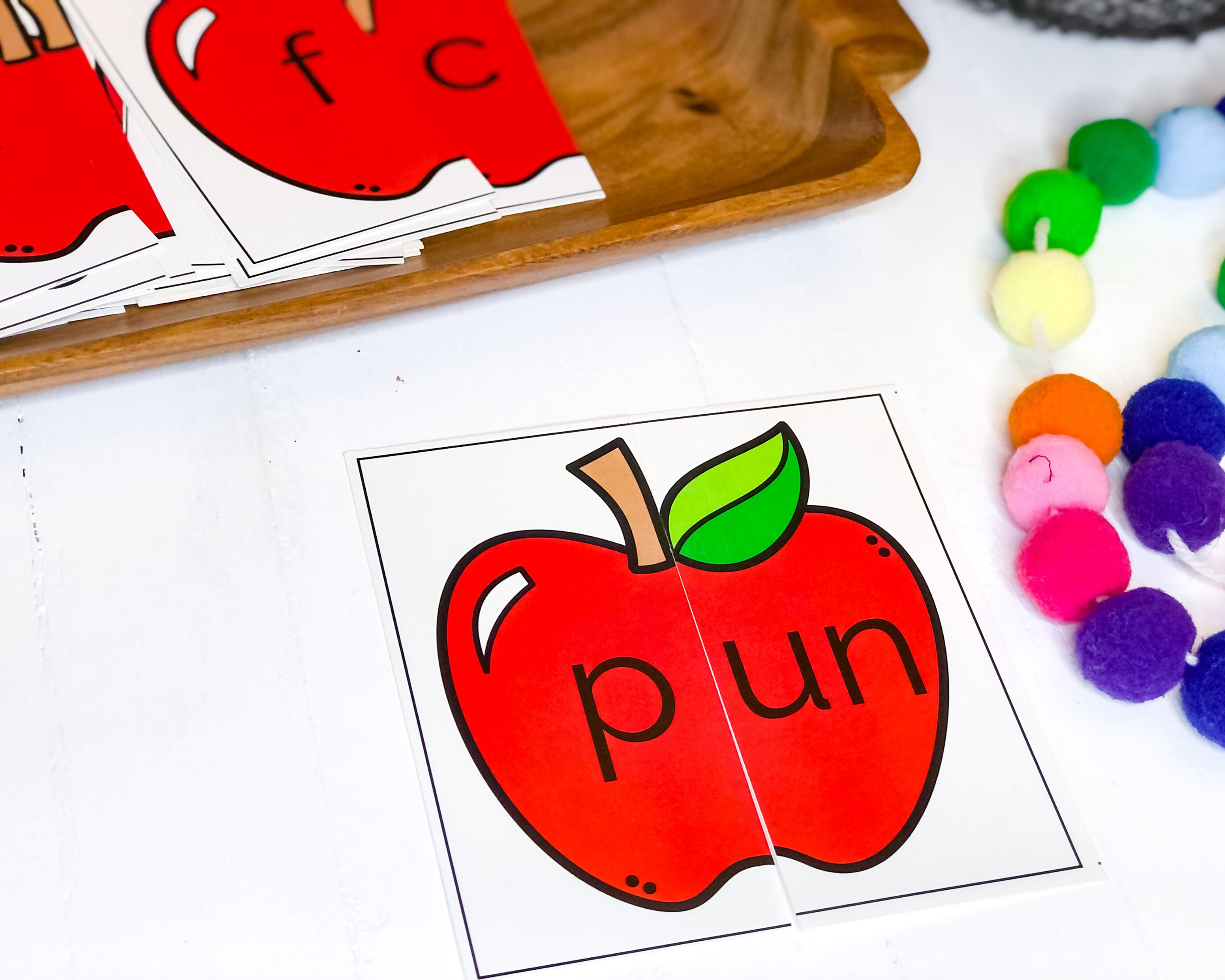 Apple Word Family Puzzles | Short Vowel CVC Word Game | Literacy ...