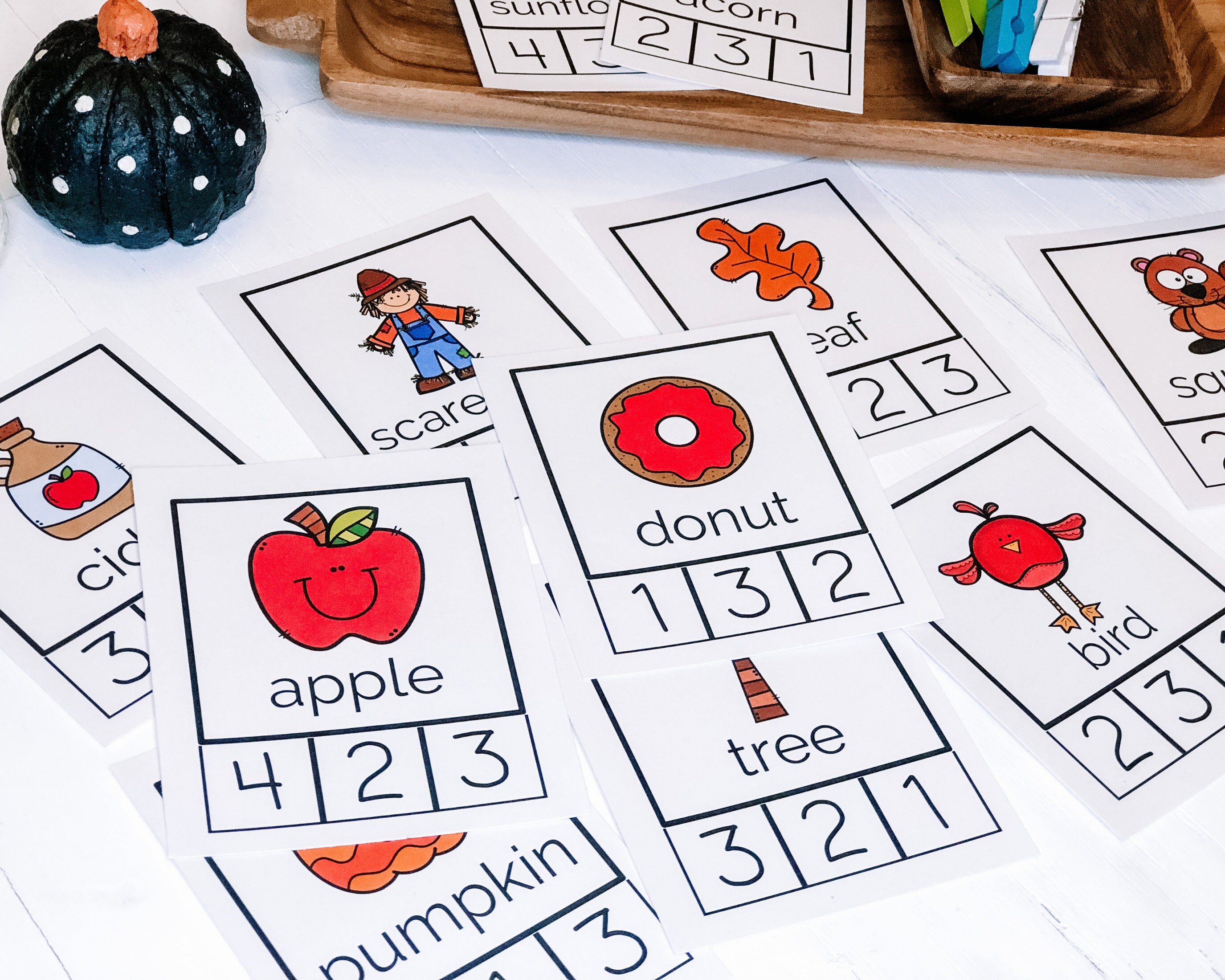 Fall Syllable Game Printable | Literacy Activity for Kids | Preschool ...