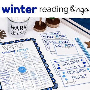 Winter Reading Bingo, Reading Printable for Kids, Reading Bingo ...
