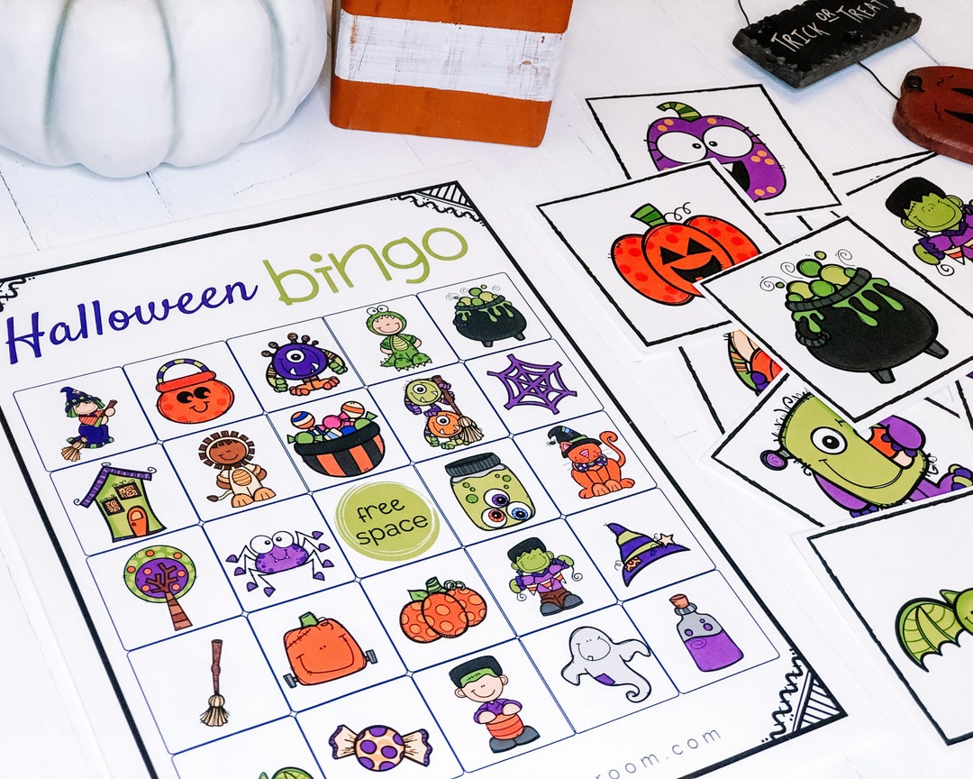 Halloween Bingo Game, Printable Halloween Game, Preschool Printable ...