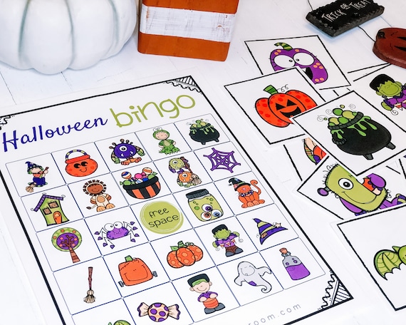 Halloween Bingo Game Printable Halloween Game Preschool | Etsy