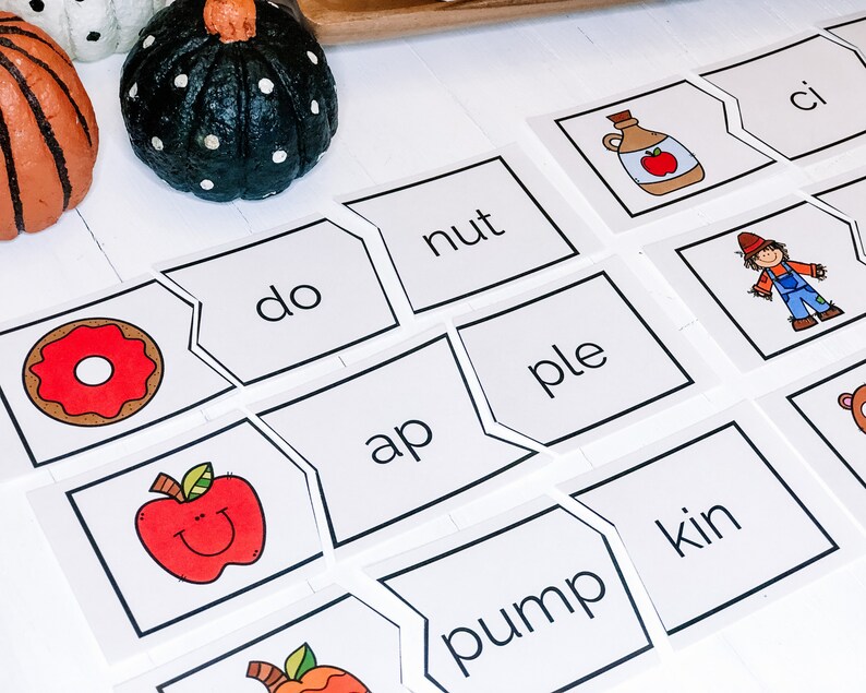 Fall Syllable Game Printable | Literacy Activity for Kids | Preschool ...