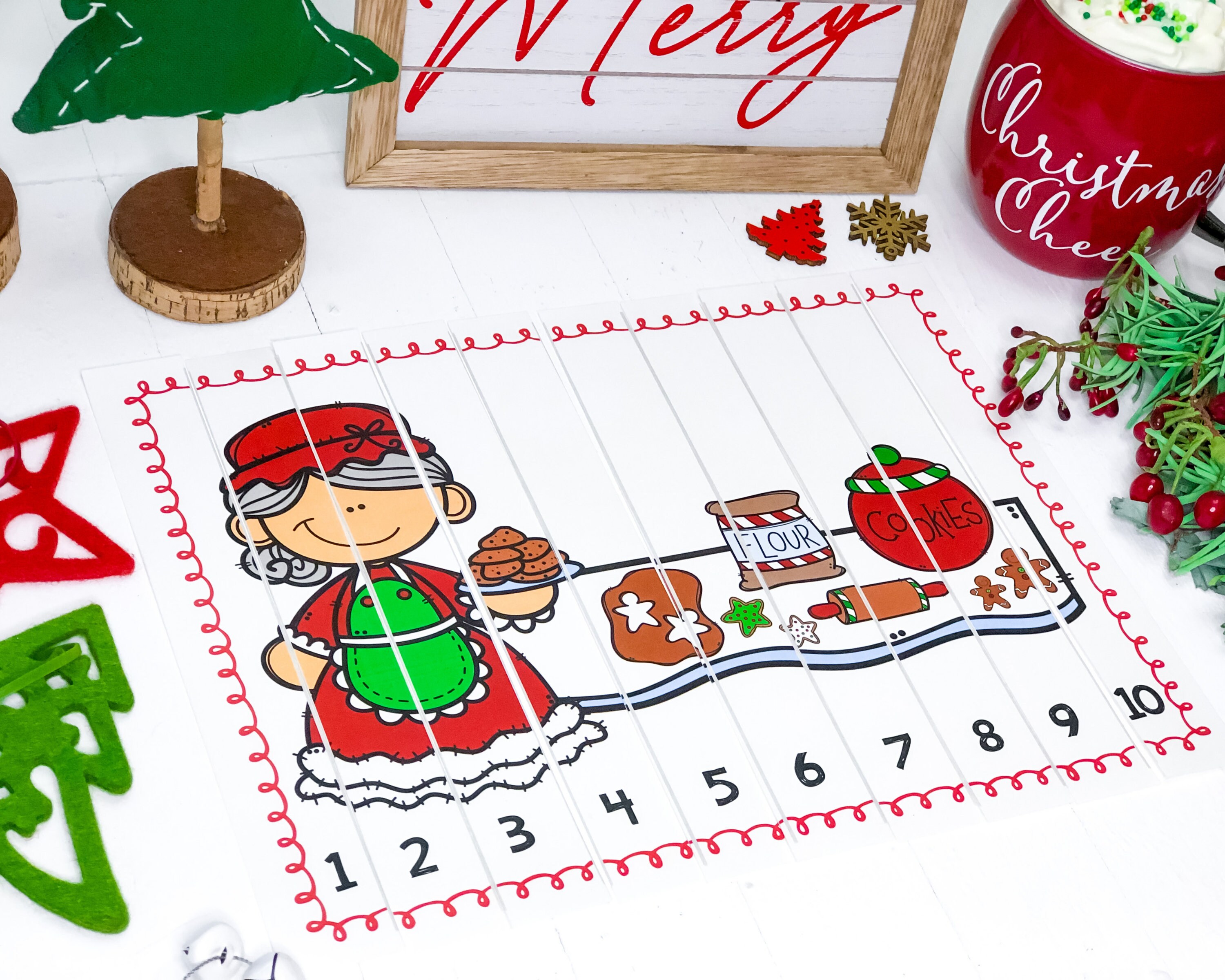 Christmas Counting Printable, Christmas Puzzle Printable, Counting ...