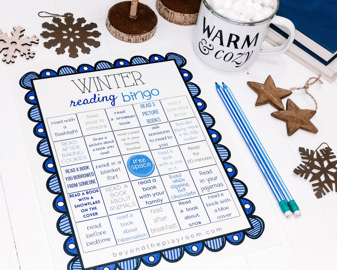 Winter Reading Bingo Reading Printable for Kids Reading | Etsy