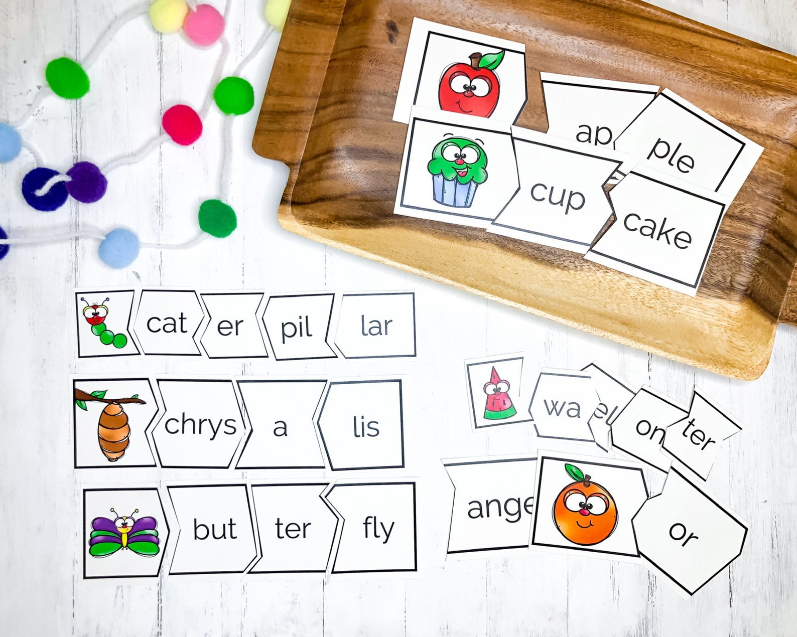 Syllable Activity Hungry Caterpillar Printables Literacy | Etsy