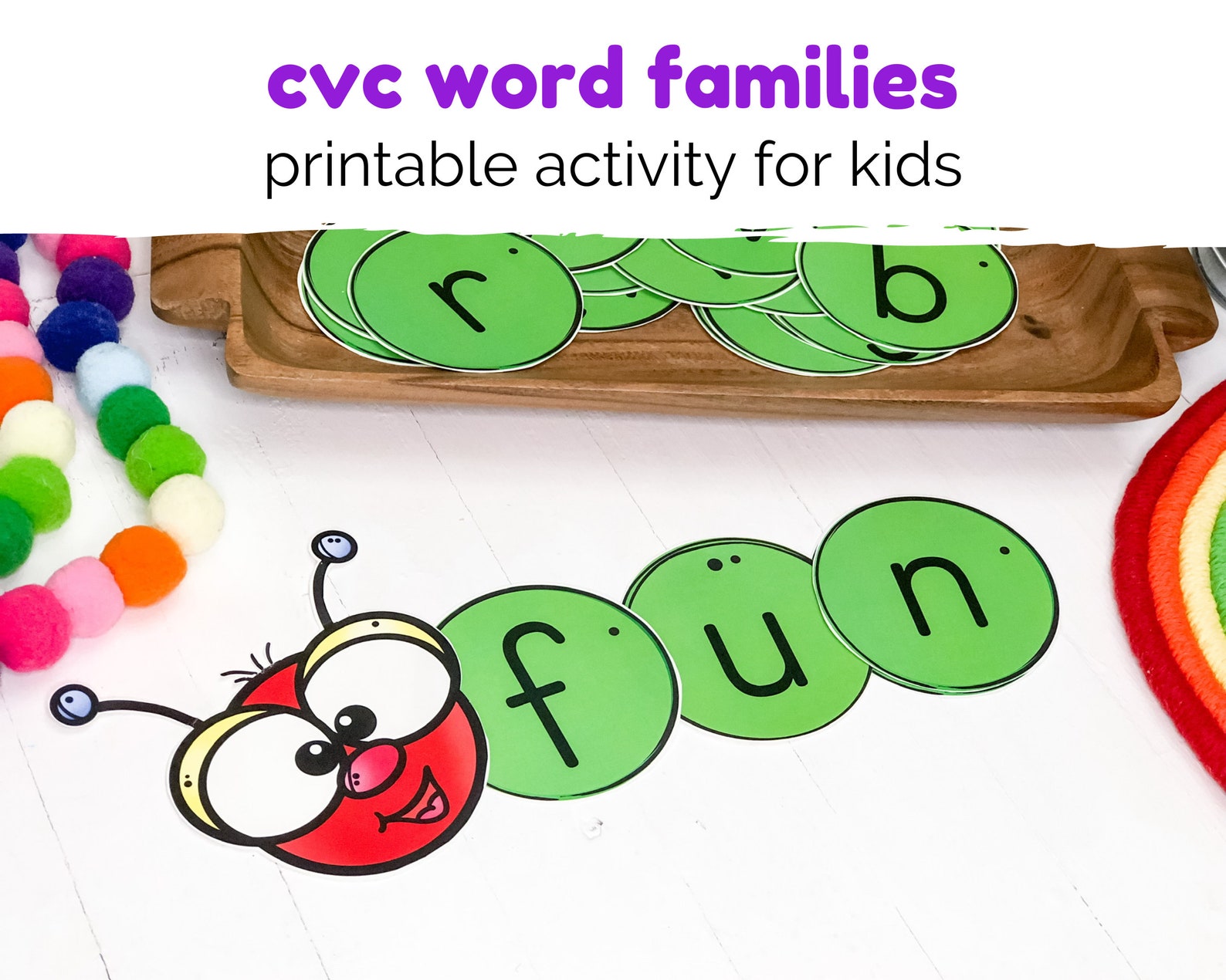 Word Families, CVC Word Game, Preschool Printable, Rhyming Activity ...