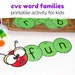 Word Families CVC Word Game Preschool Printable Rhyming - Etsy