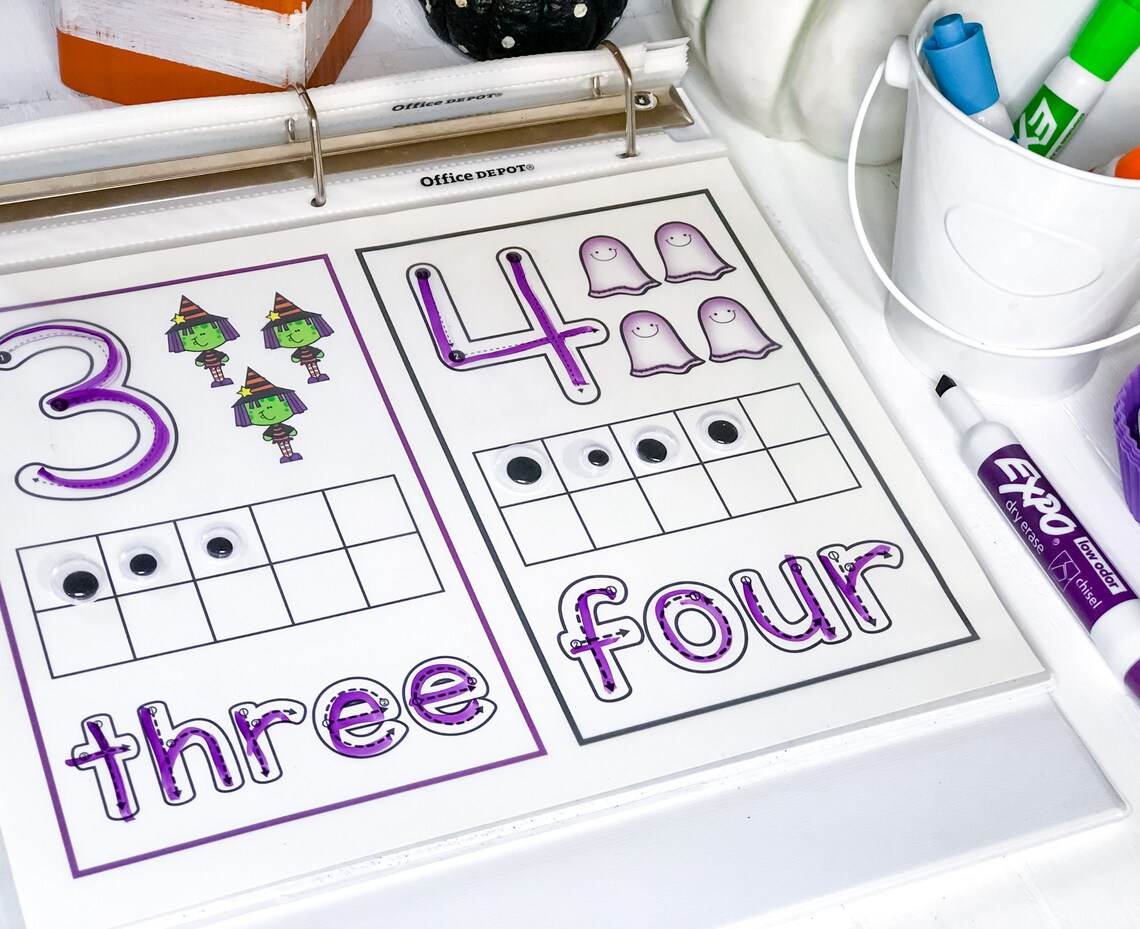 Number Cards Printable, Numbers 1-20, Halloween Activity for Kids ...