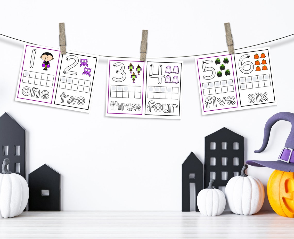Number Cards Printable, Numbers 1-20, Halloween Activity for Kids ...