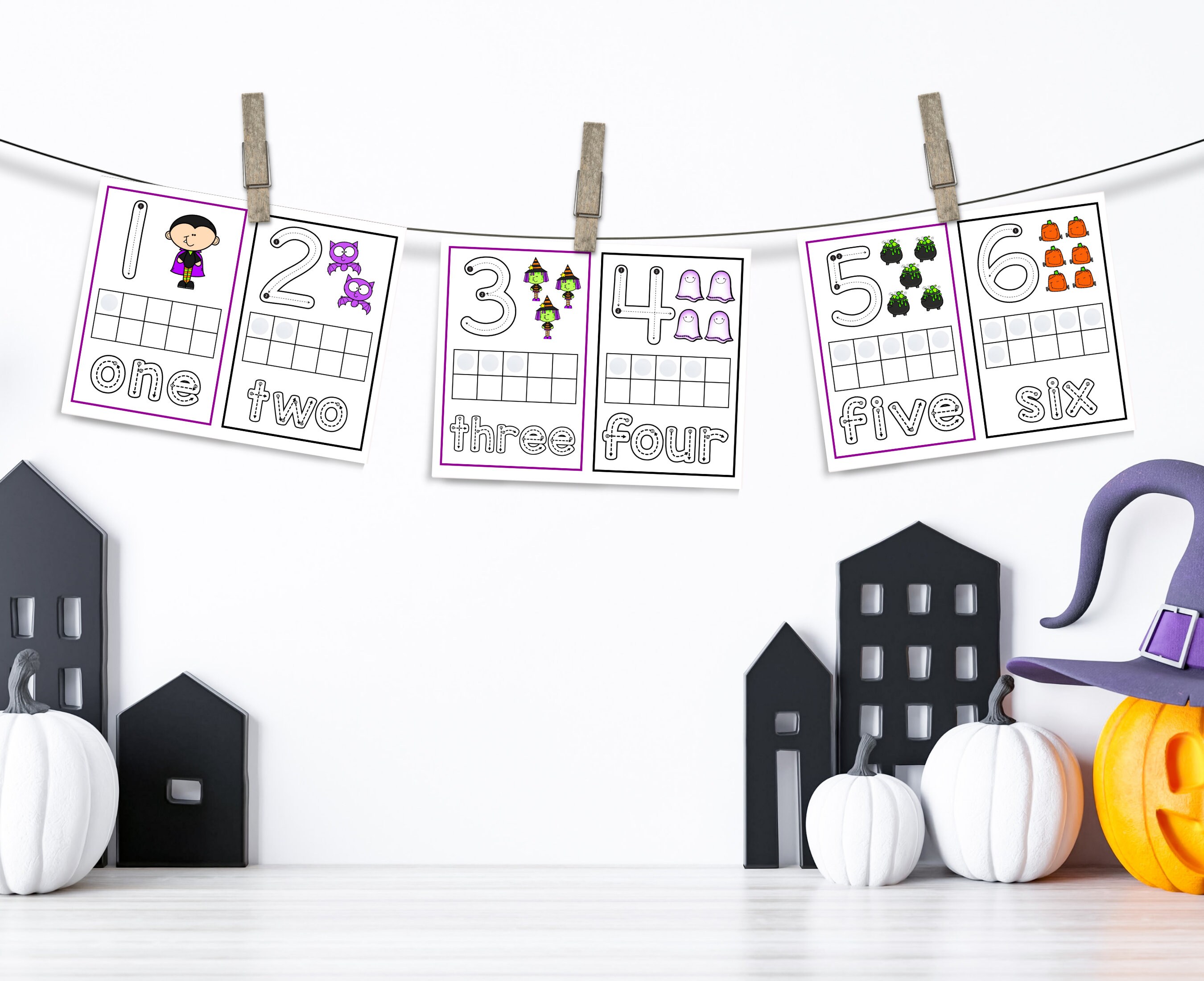 Number Cards Printable, Numbers 1-20, Halloween Activity for Kids ...