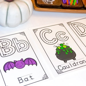 Alphabet Flashcards Printable, Halloween Activity for Kids, Letter ...