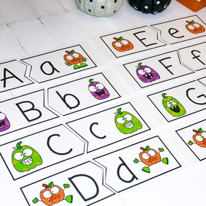 Pumpkin Letter Match Puzzle Printable | Literacy Game | Preschool and ...