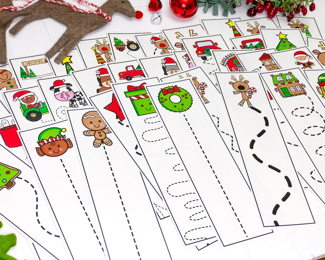 Christmas Tracing Activity, Tracing Cards, Printable for Kids ...