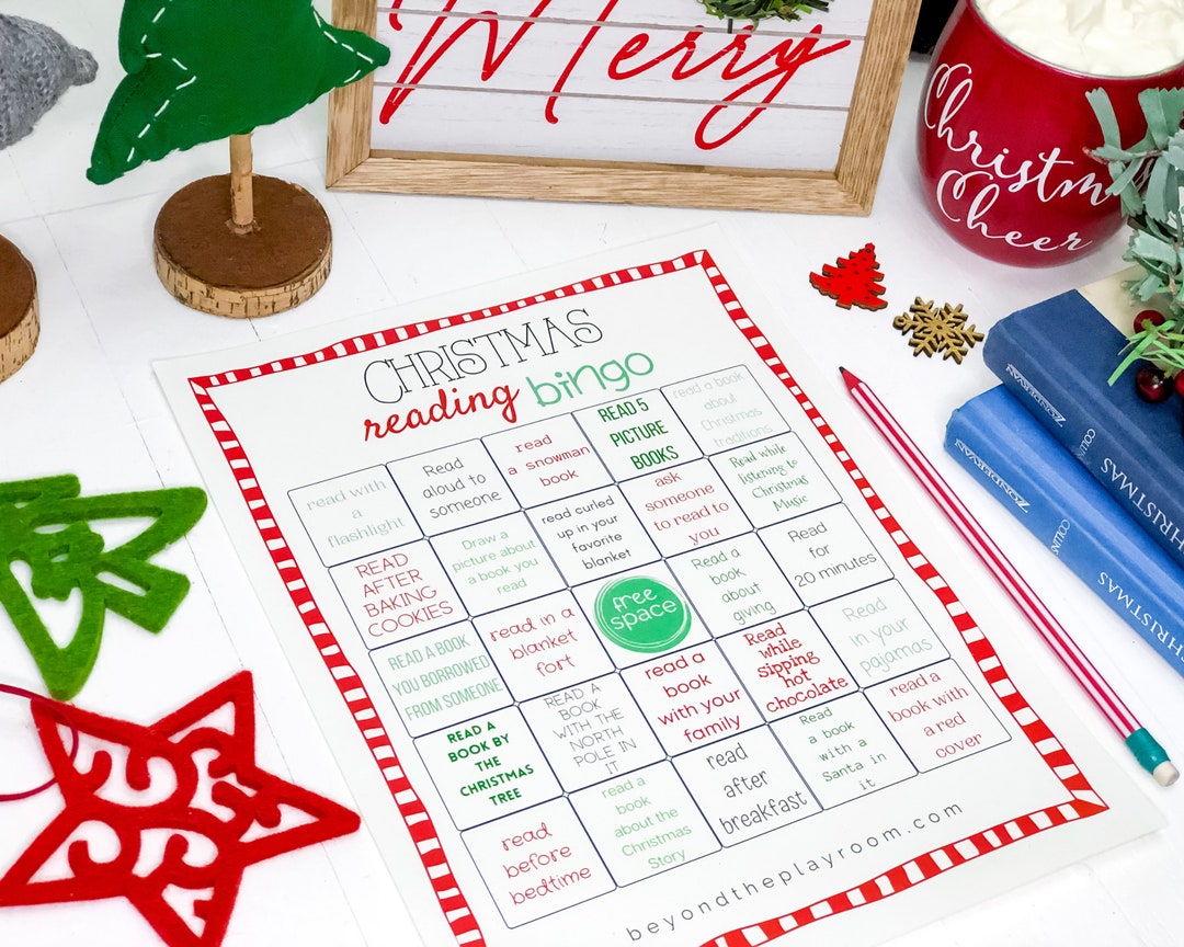 Christmas Bingo Printable, Reading Printable, Christmas Reading ...