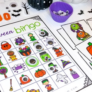 Halloween Bingo Game, Printable Halloween Game, Preschool Printable ...