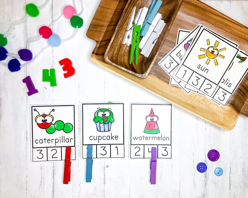 Syllable Activity Hungry Caterpillar Printables Literacy | Etsy