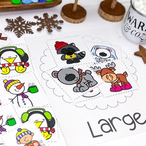 Sort by Size, Winter Printable Activity for Kids, Sorting Game, Sorting ...