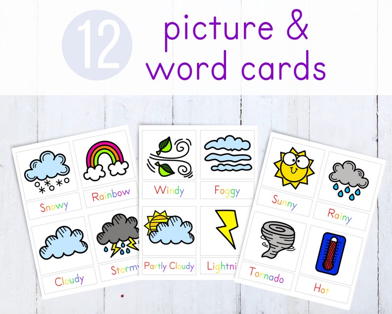 Montessori 3 Part Cards | Weather Printable for Kids | Homeschool ...