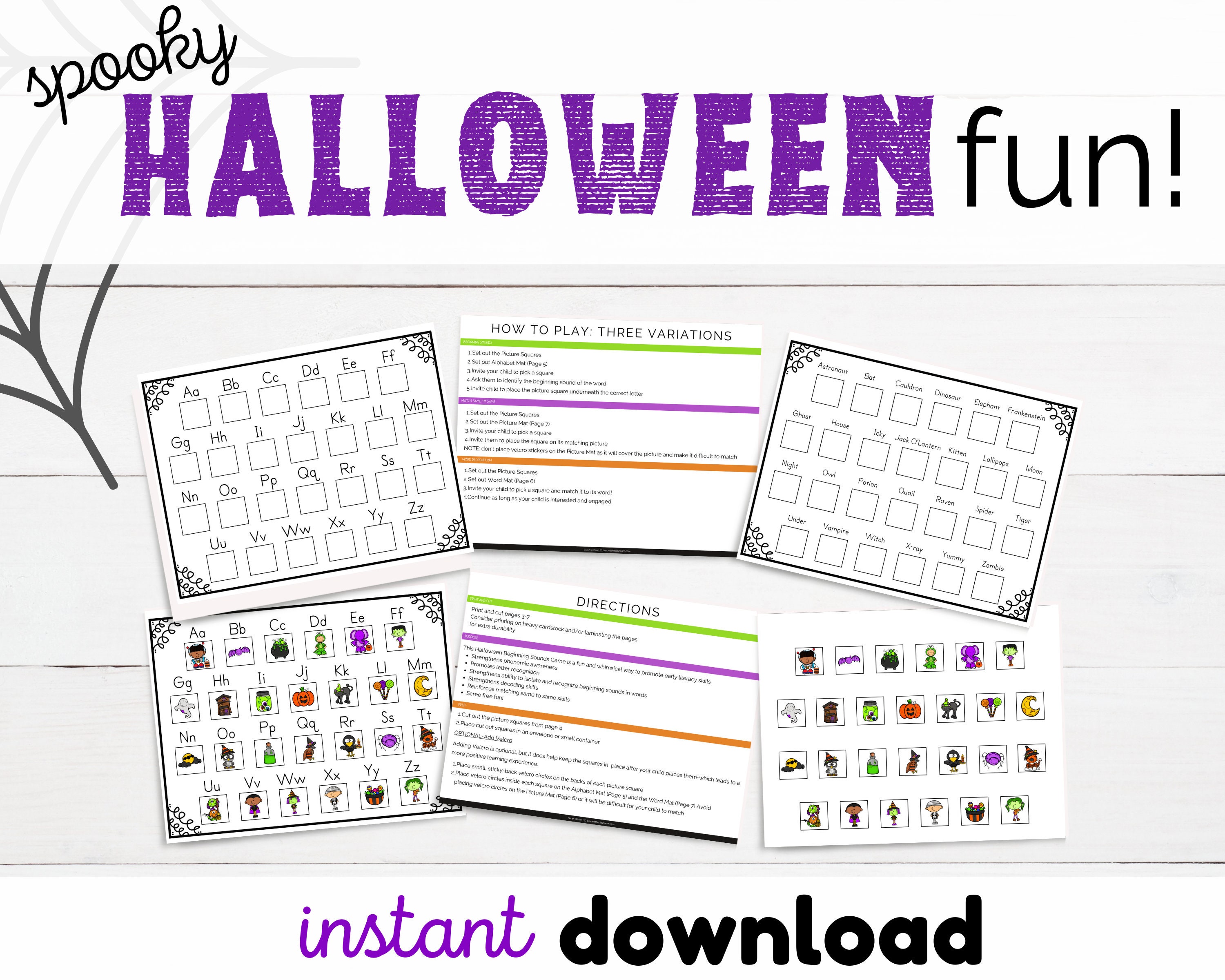 Halloween Activity for Kids, Beginning Sounds, Phonics Activity ...