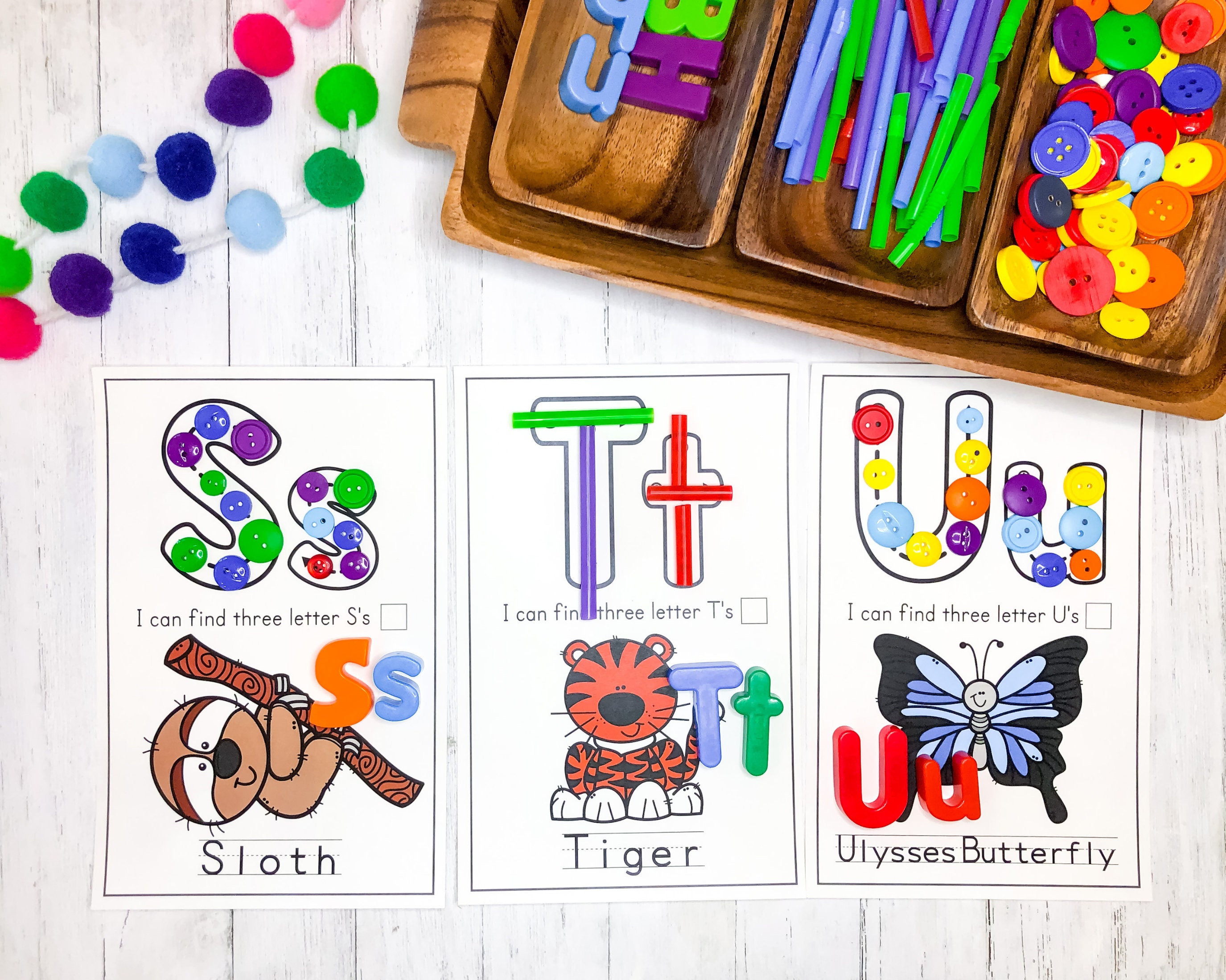 Alphabet Tracing Flashcards, Animal Theme, Printable, Preschool ...