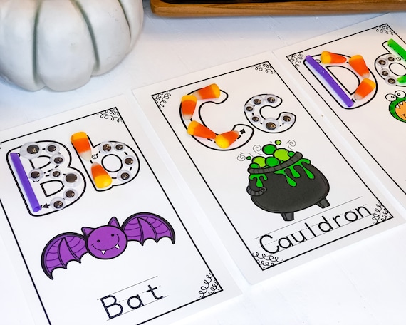 Alphabet Flashcards Printable Halloween Activity for Kids | Etsy