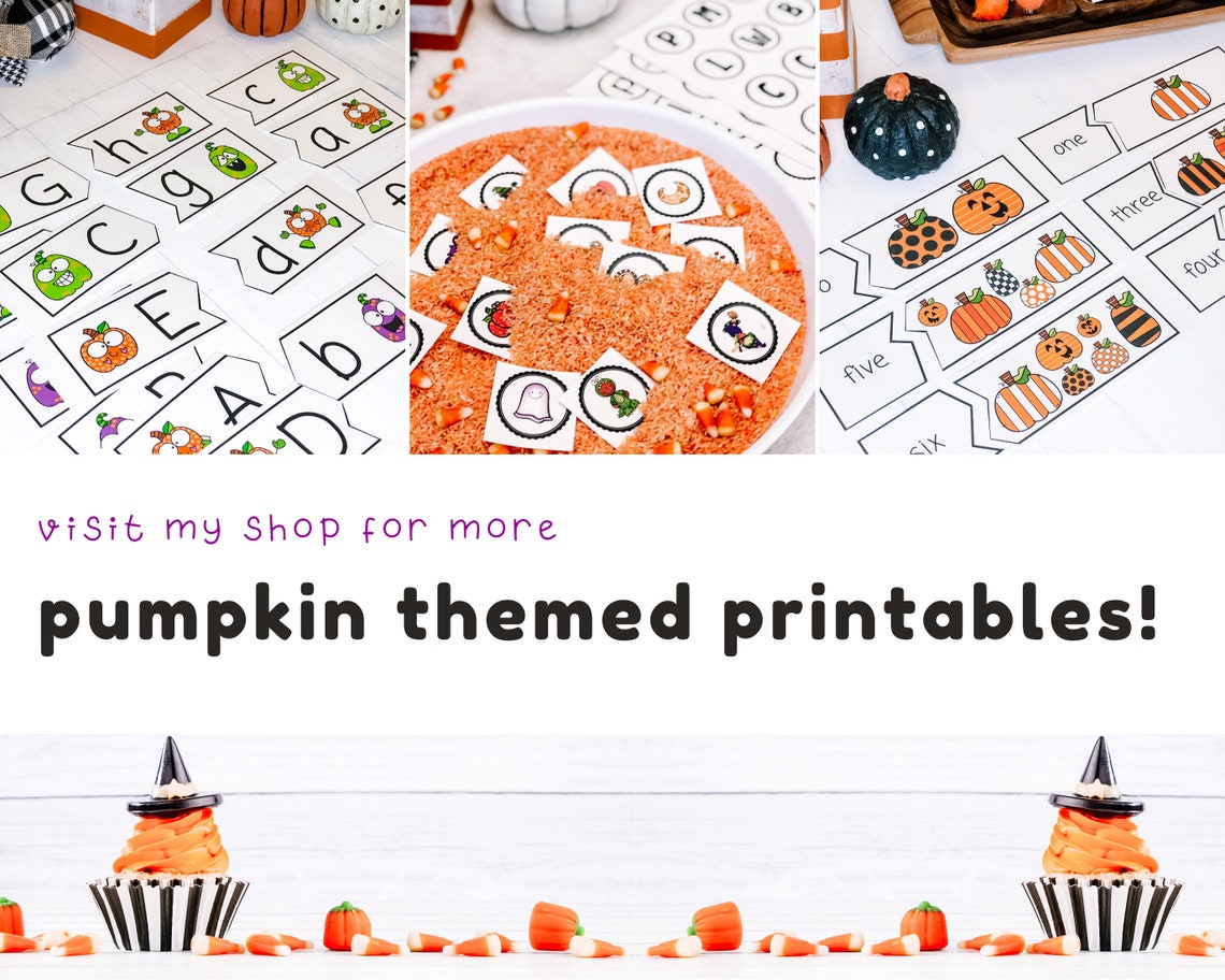 Pumpkin Letter Match Puzzle Printable Literacy Game | Etsy