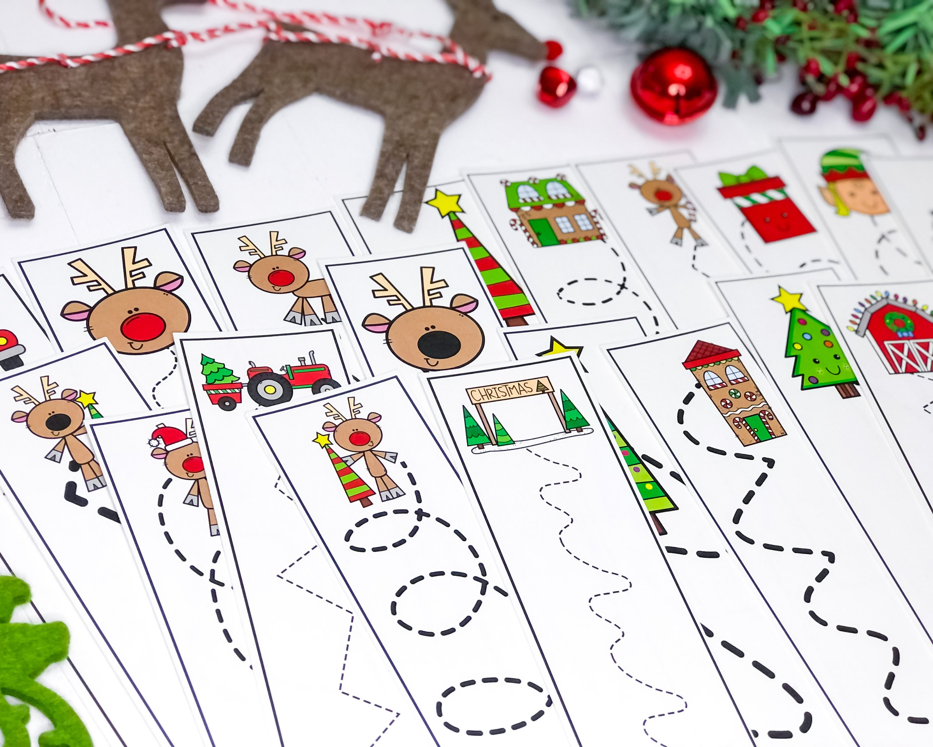Christmas Tracing Activity, Tracing Cards, Printable for Kids ...