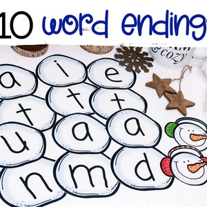 Snowman Activity, Winter Printable Activity, CVC Word Families, Winter ...