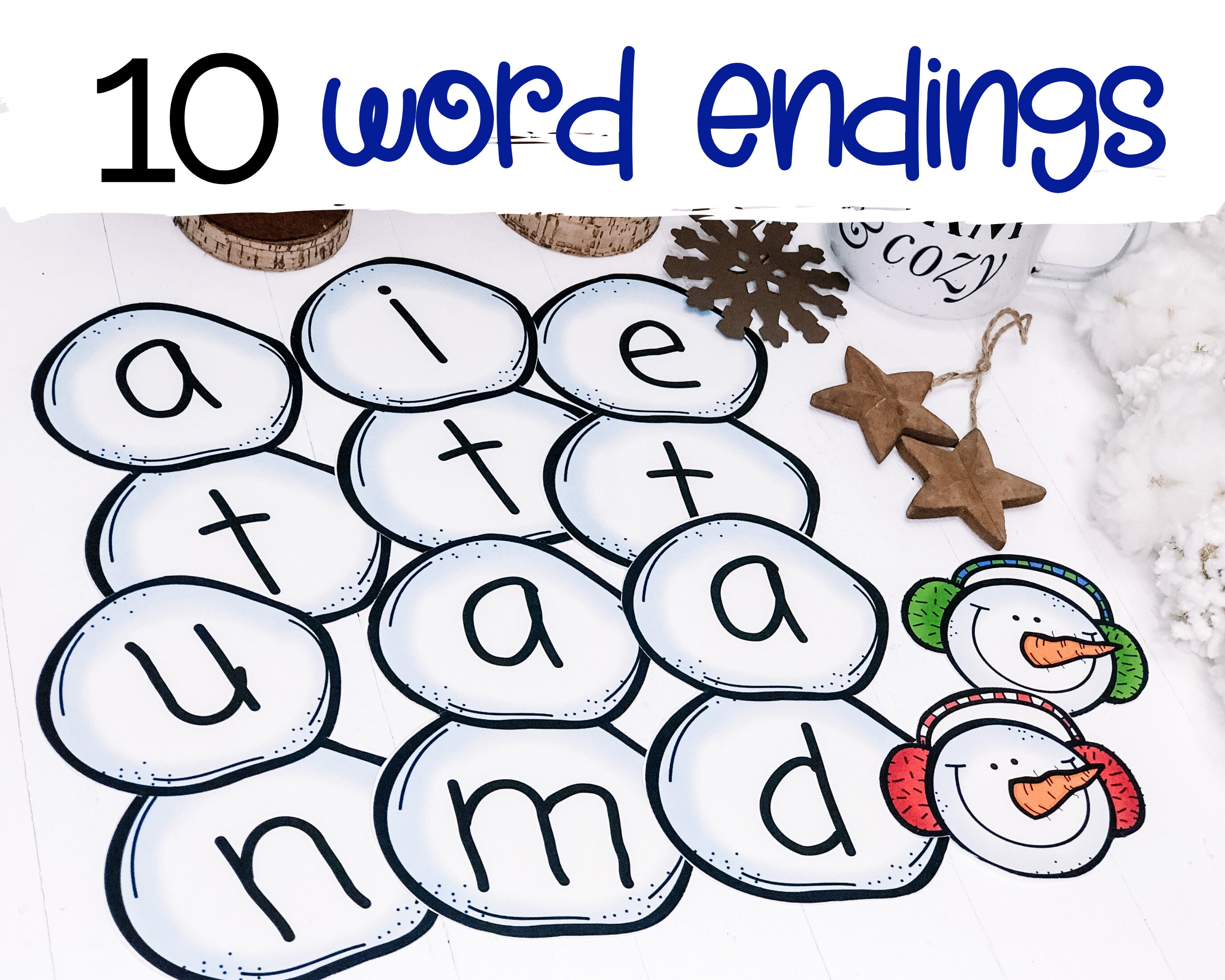 Snowman Activity, Winter Printable Activity, CVC Word Families, Winter ...