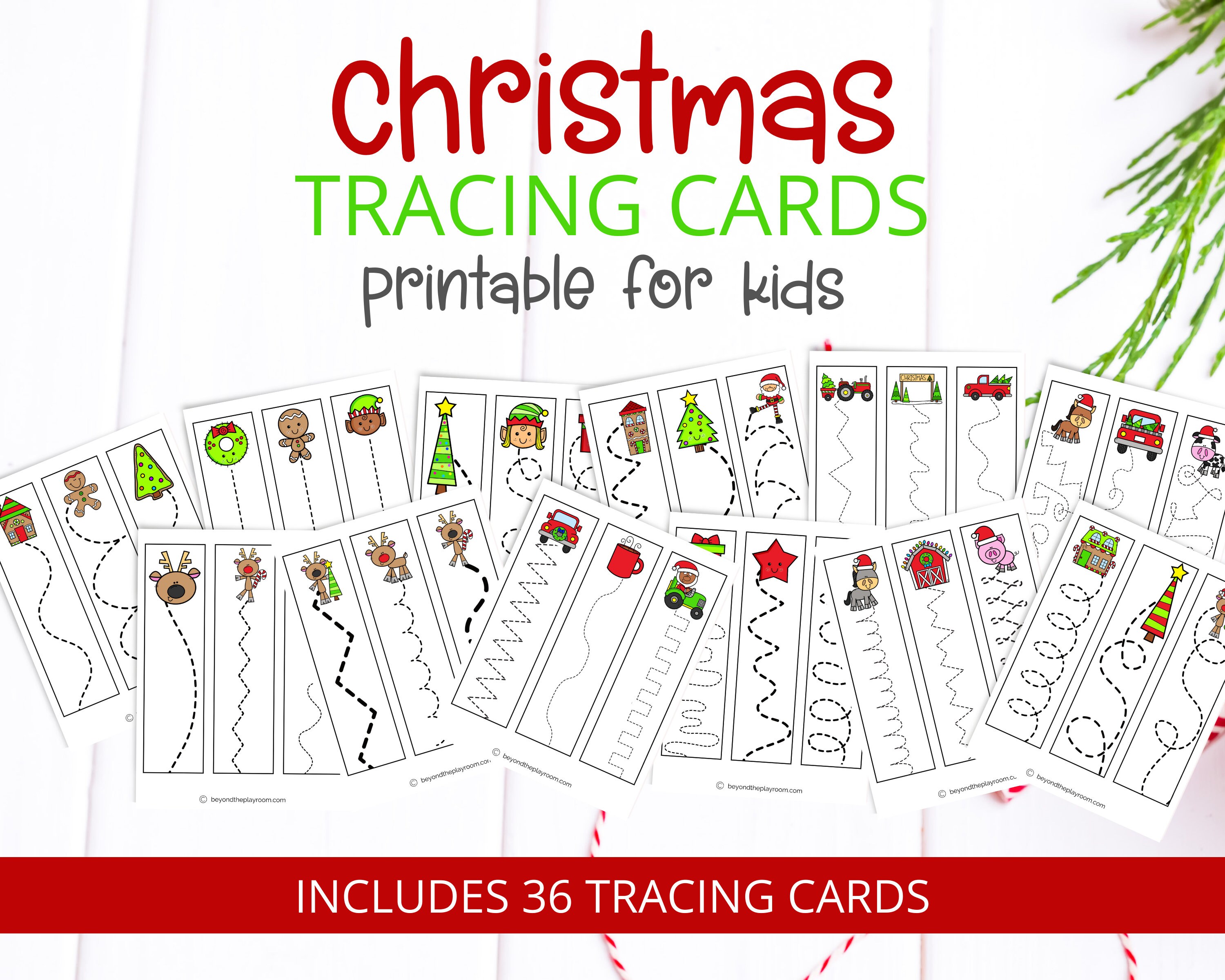 Christmas Tracing Activity, Tracing Cards, Printable for Kids ...