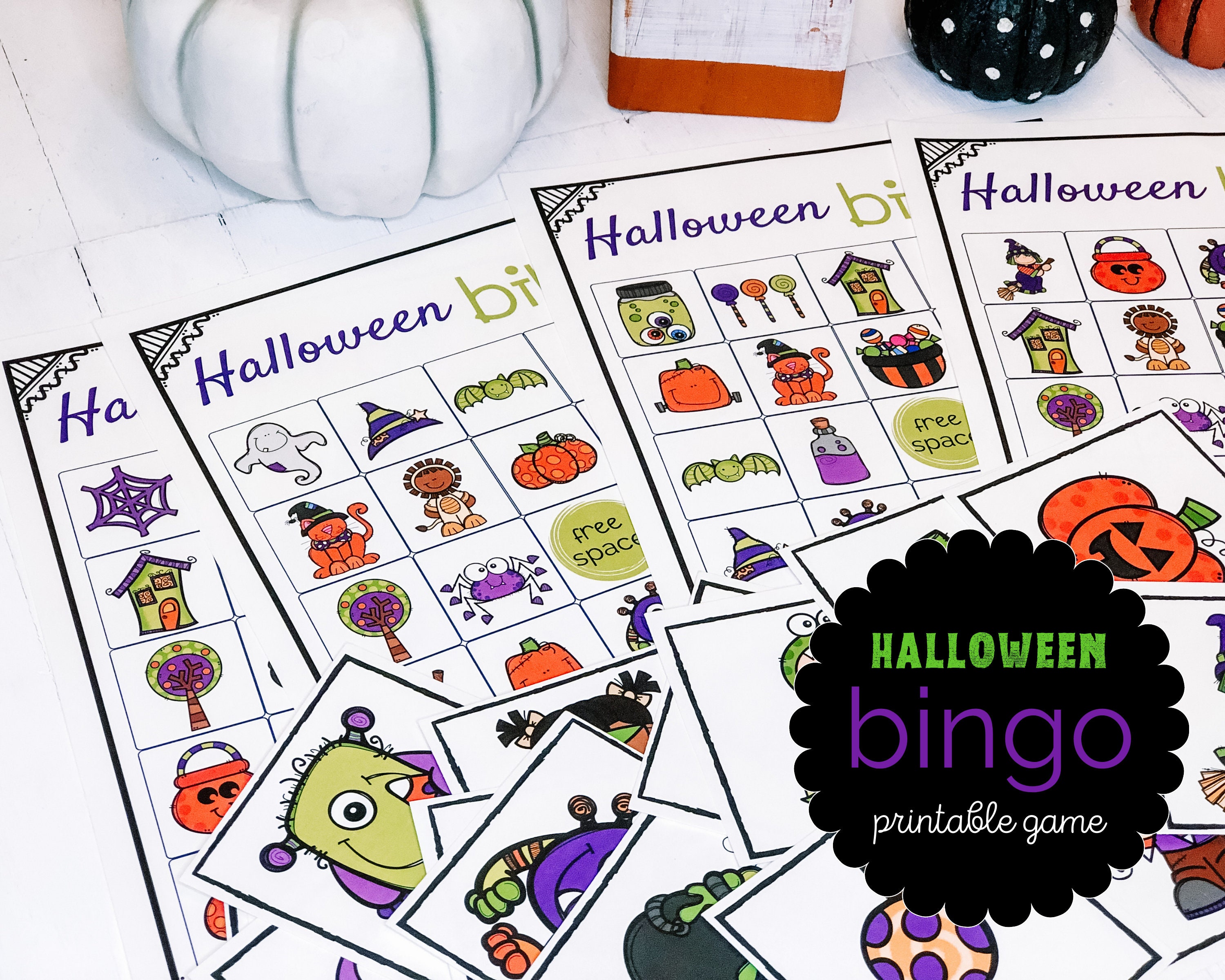 Halloween Bingo Game, Printable Halloween Game, Preschool Printable ...