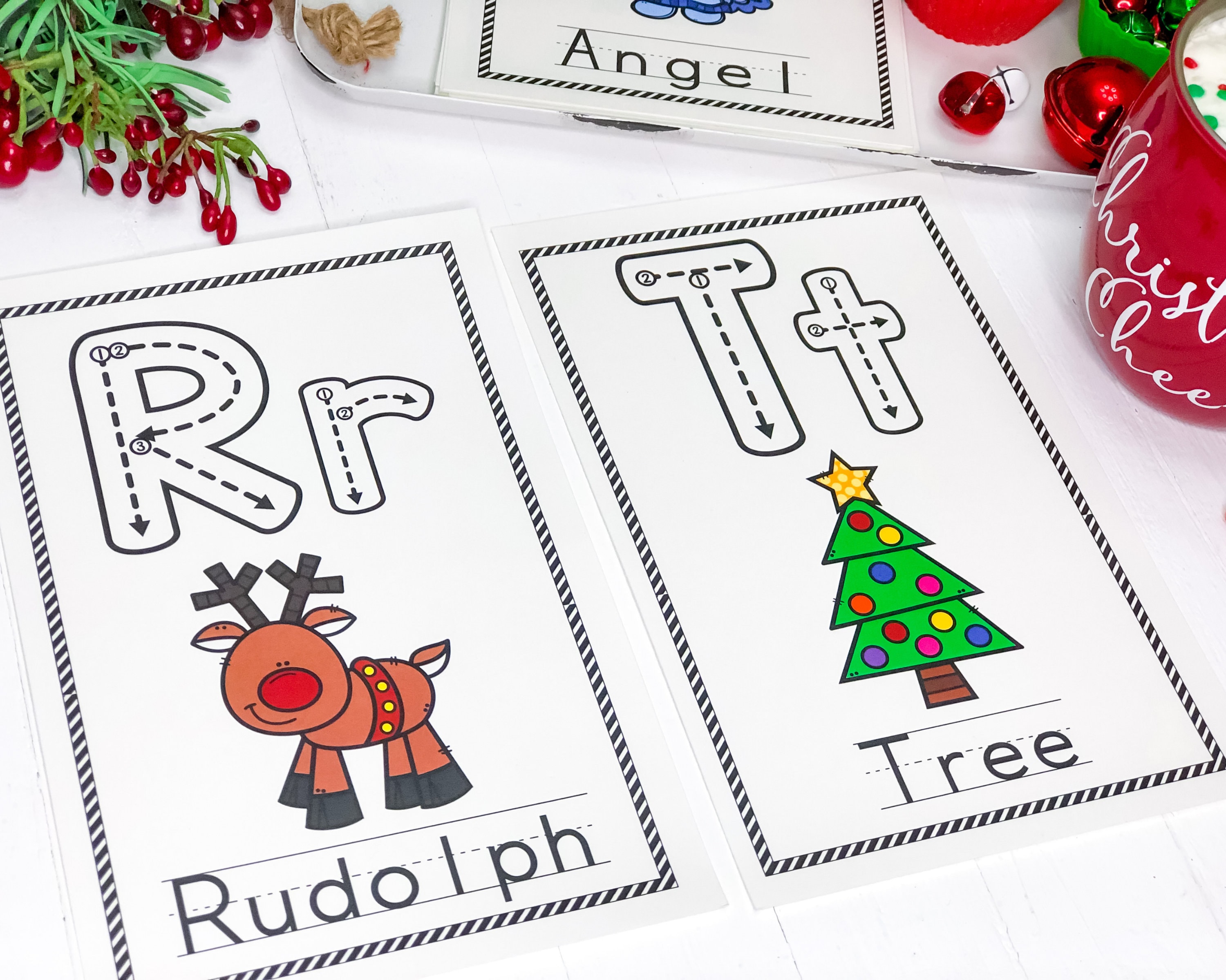 Christmas Alphabet Printable, Christmas Activity for Kids, Tracing ...