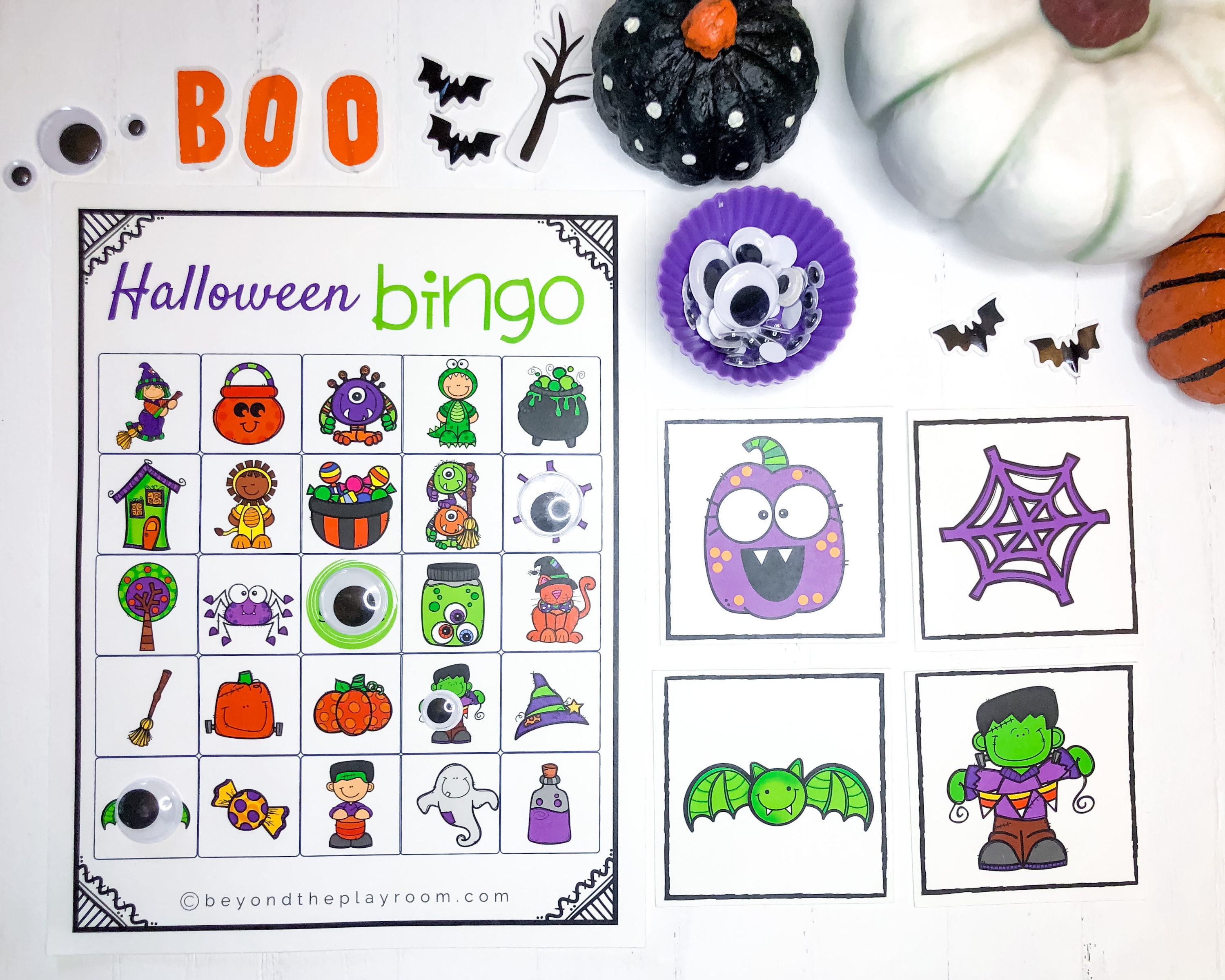 Halloween Bingo Game, Printable Halloween Game, Preschool Printable ...