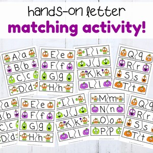 Pumpkin Letter Match Puzzle Printable | Literacy Game | Preschool and ...
