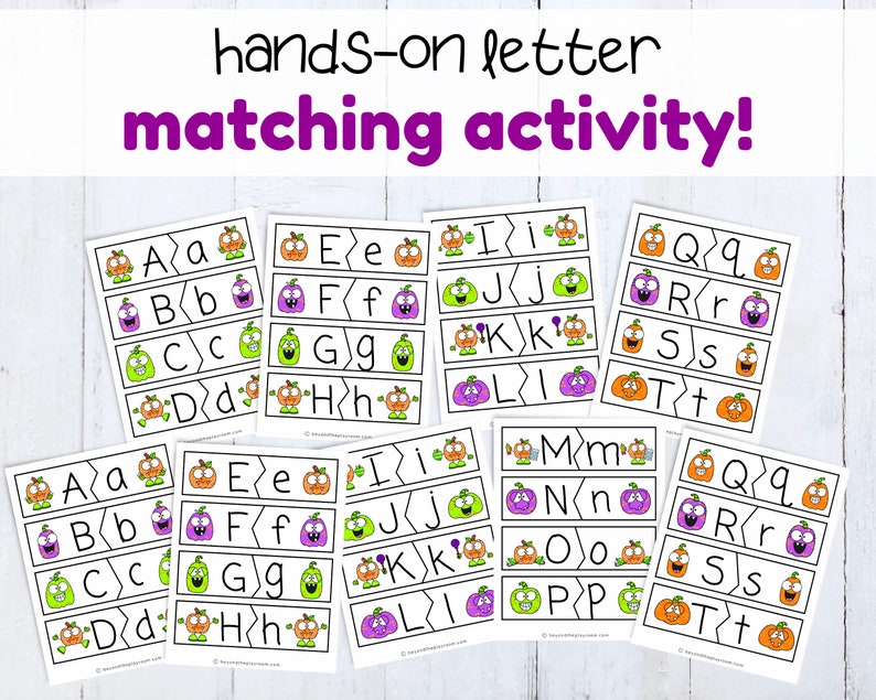 Pumpkin Letter Match Puzzle Printable | Literacy Game | Preschool and ...
