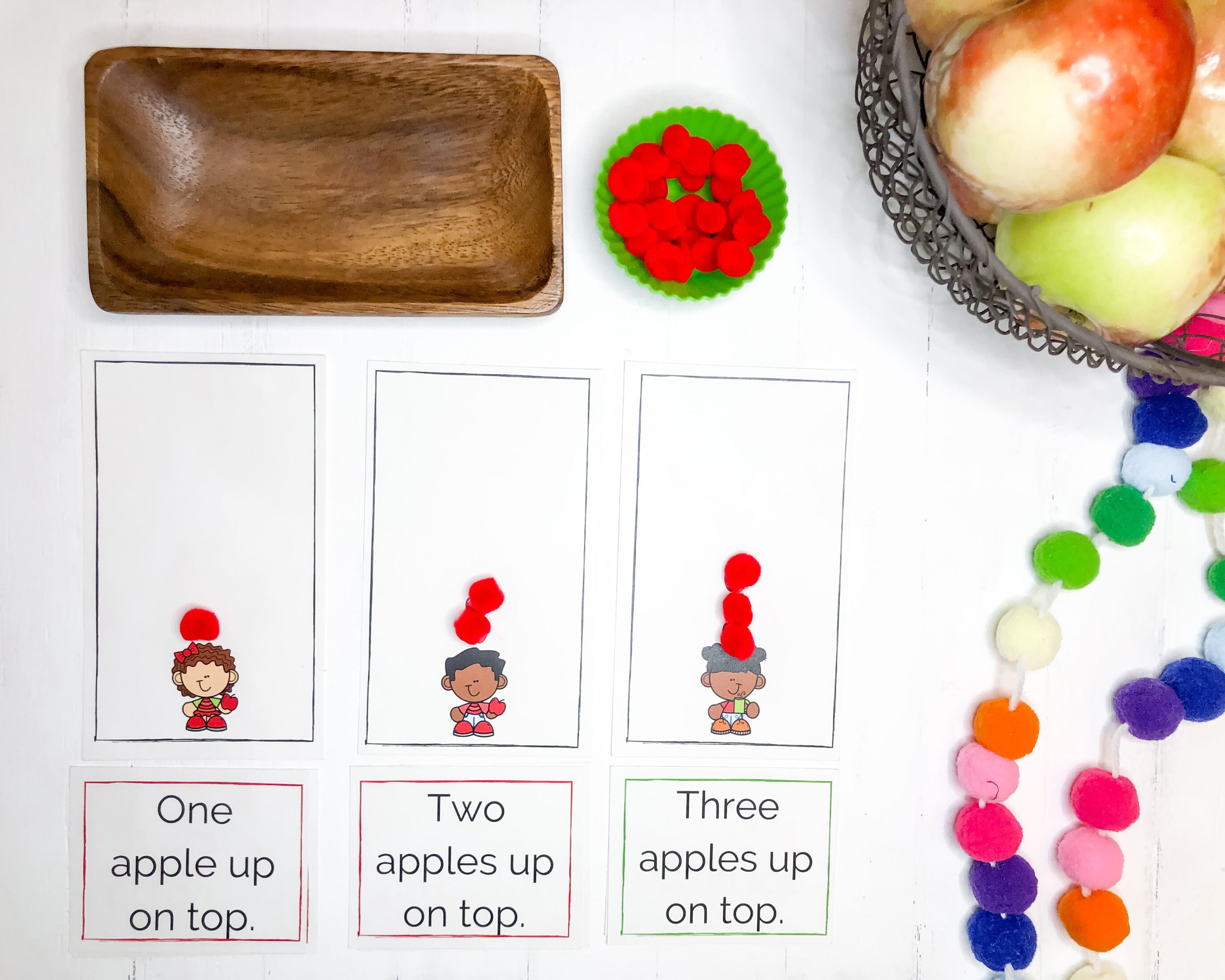 Apple Math Printable for Kids Preschool Counting Activity Kindergarten ...