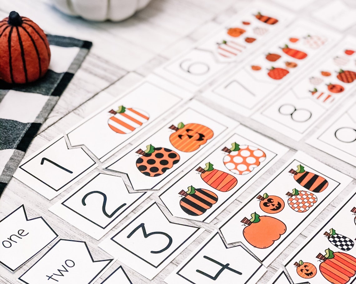 Pumpkin Counting Printable Math Game for Kids Preschool and ...