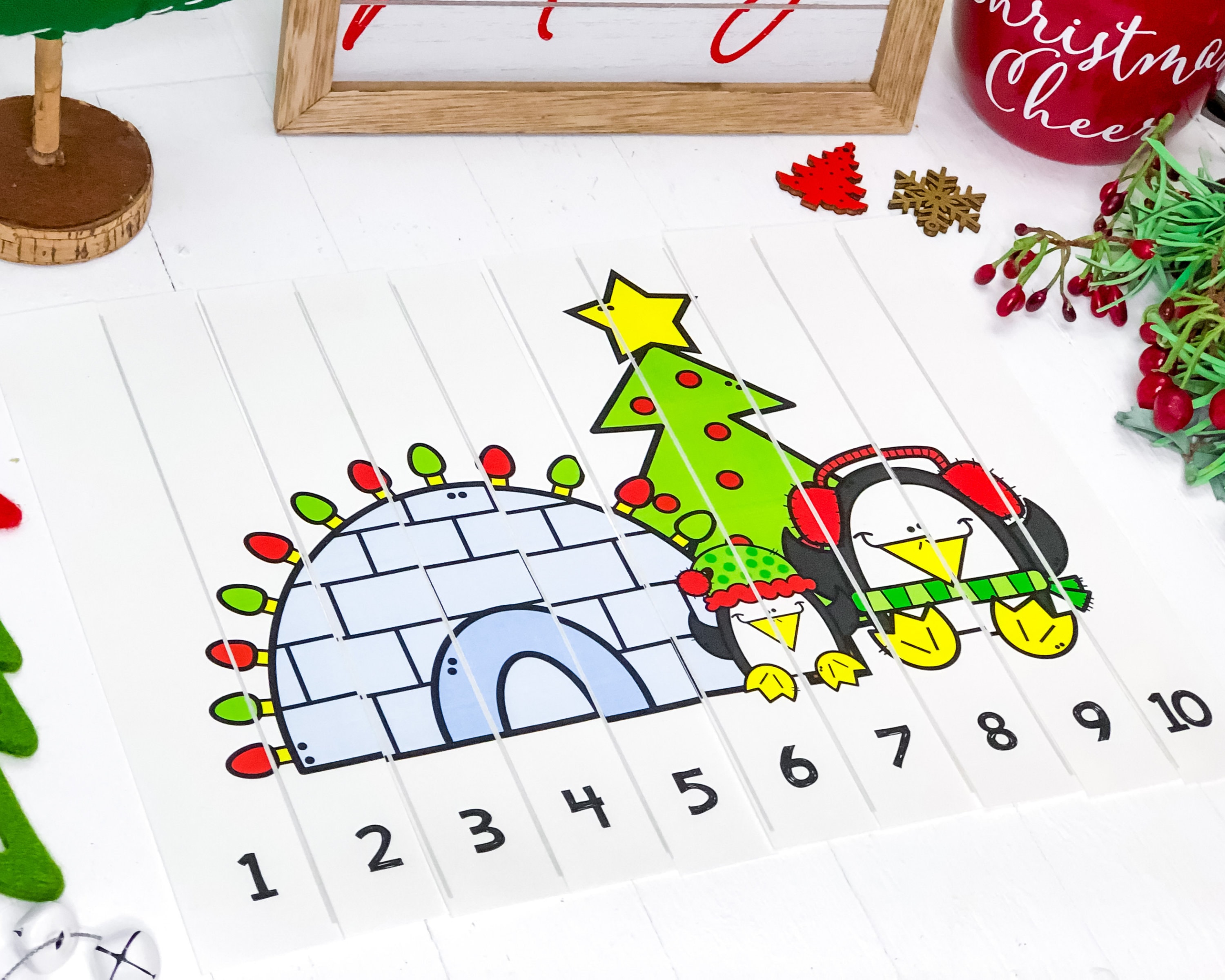 Christmas Counting Printable, Christmas Puzzle Printable, Counting ...