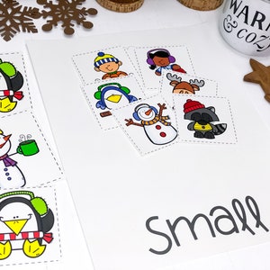 Sort by Size, Winter Printable Activity for Kids, Sorting Game, Sorting ...