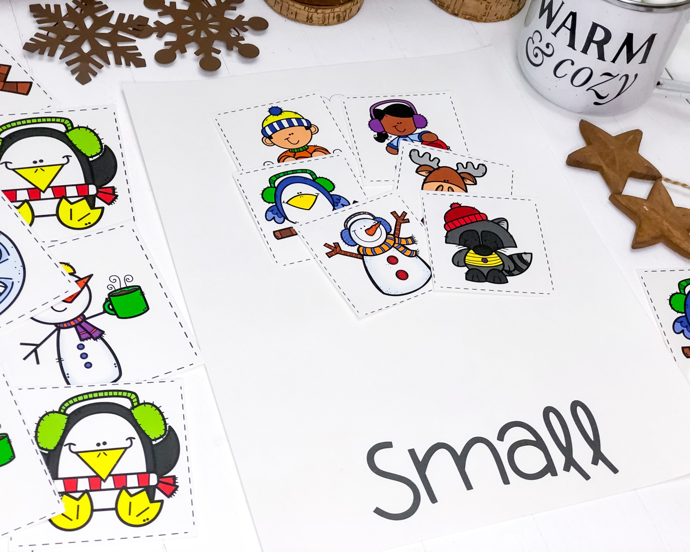 Sort by Size, Winter Printable Activity for Kids, Sorting Game, Sorting ...