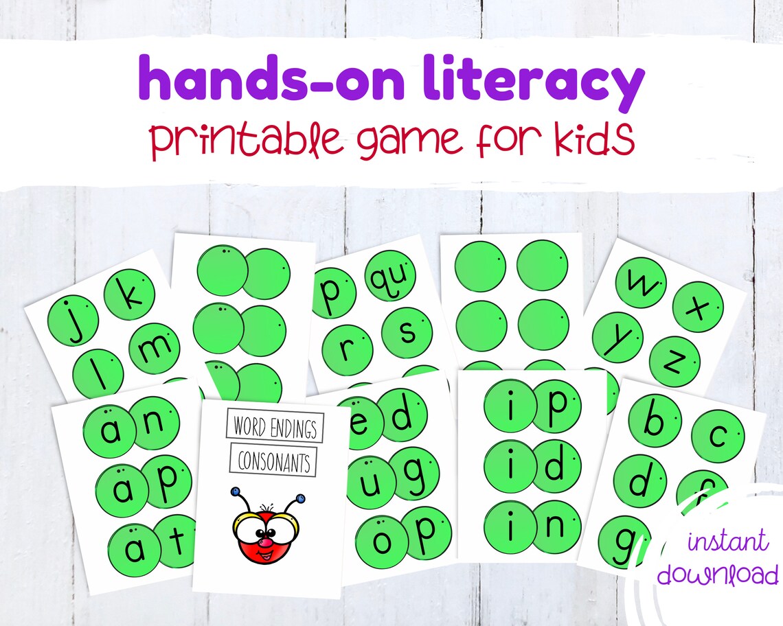 Word Families CVC Word Game Preschool Printable Rhyming - Etsy