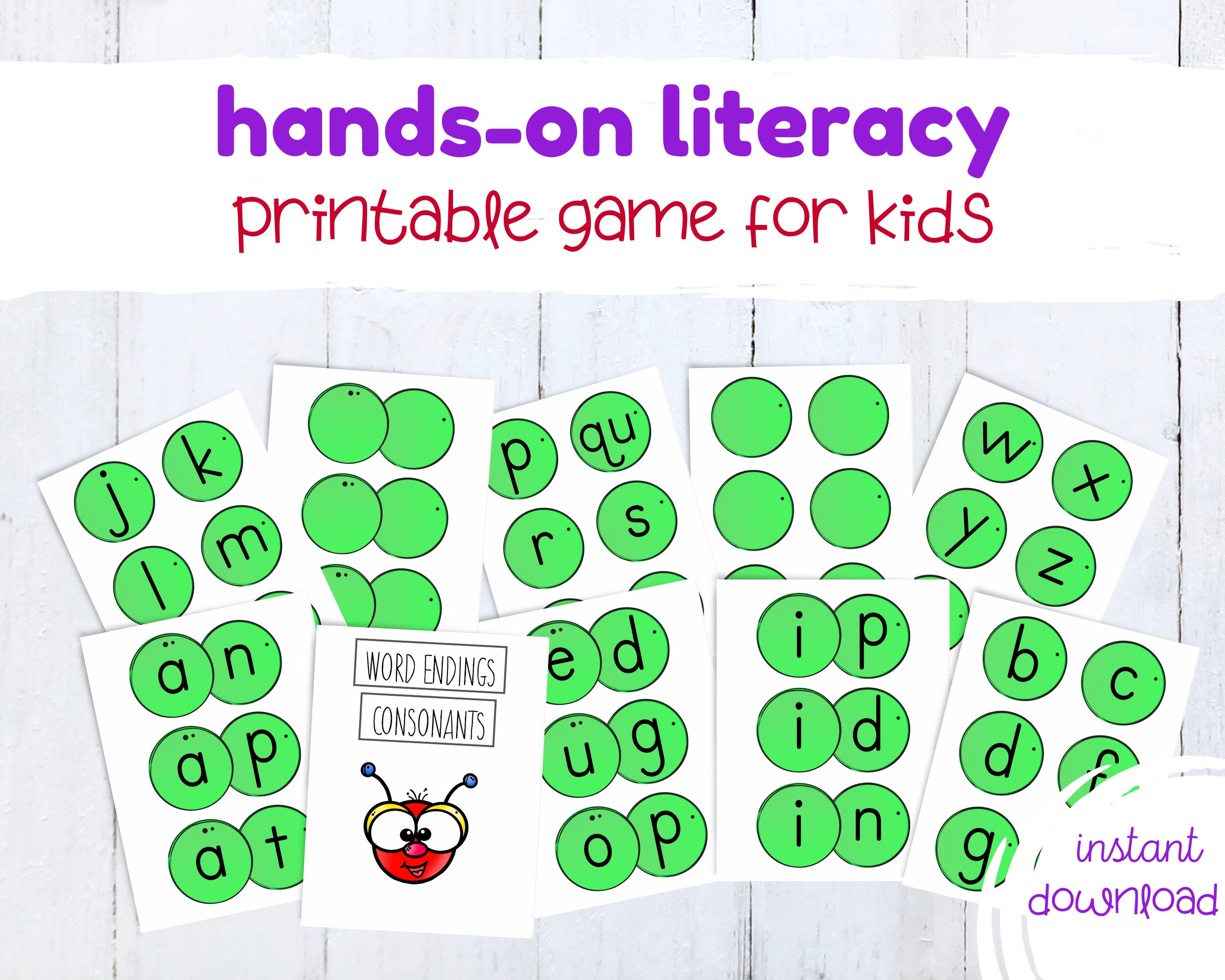 Word Families CVC Word Game Preschool Printable Rhyming - Etsy