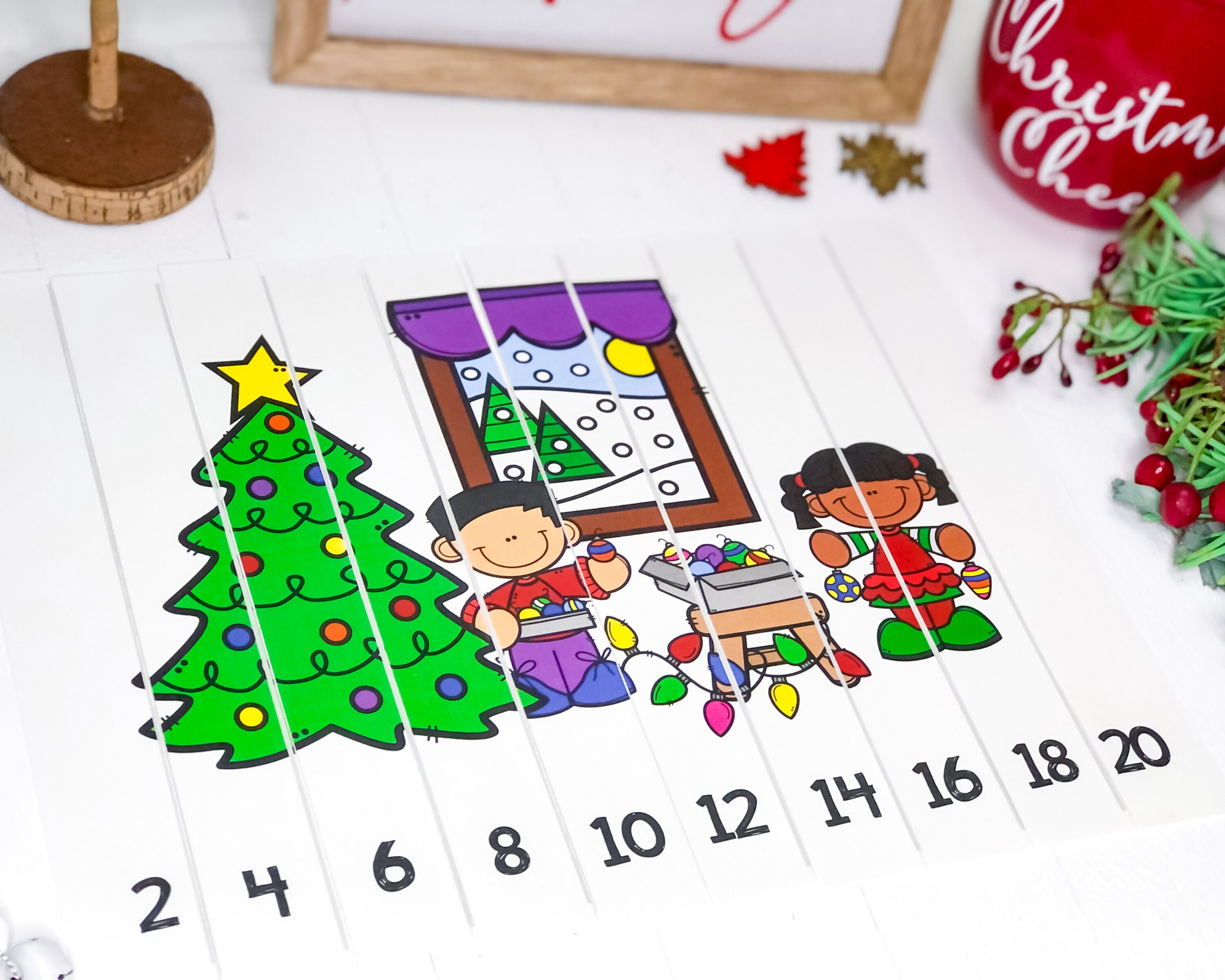 Christmas Counting Printable, Christmas Puzzle Printable, Counting ...