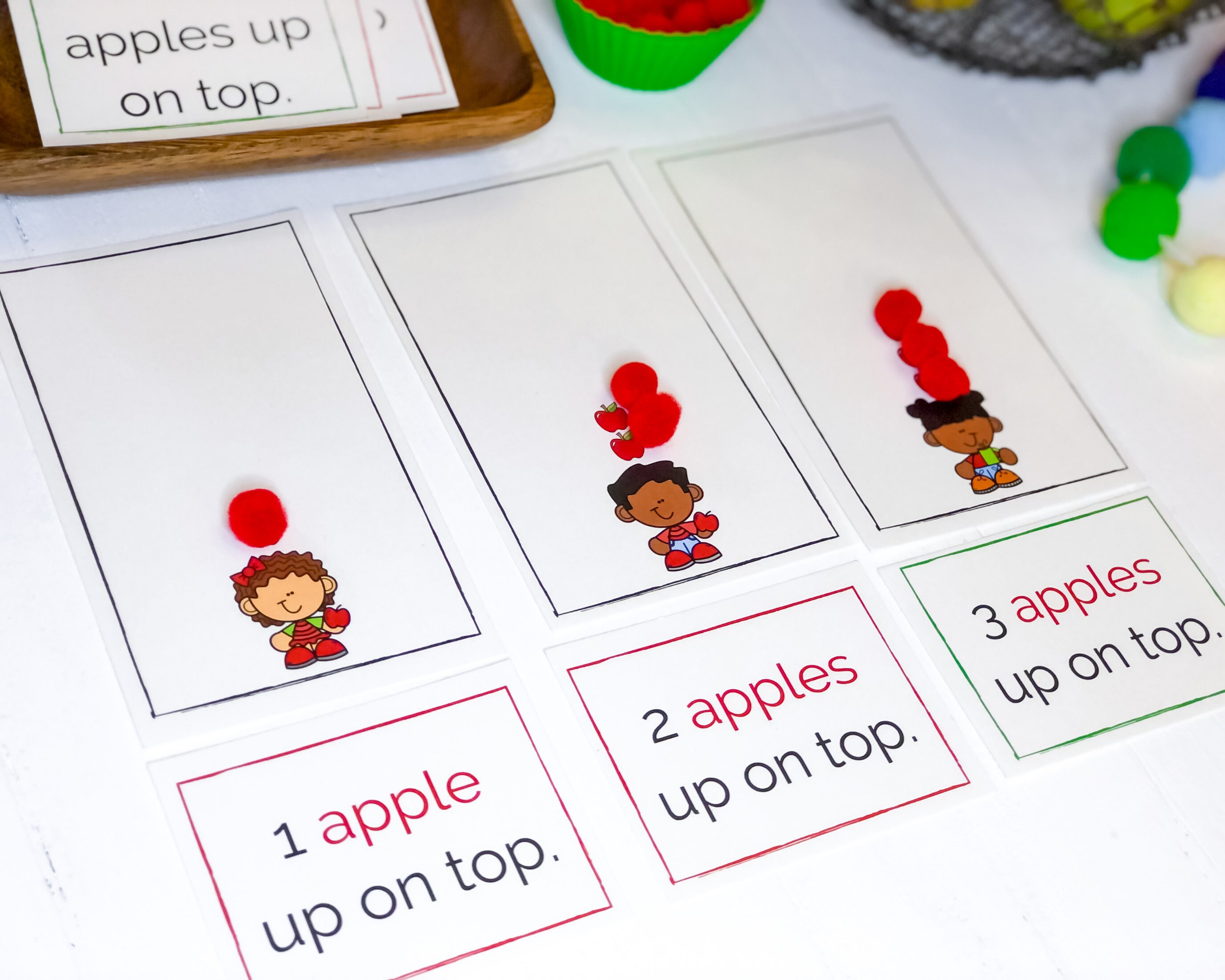 Apple Math Printable for Kids Preschool Counting Activity Kindergarten ...