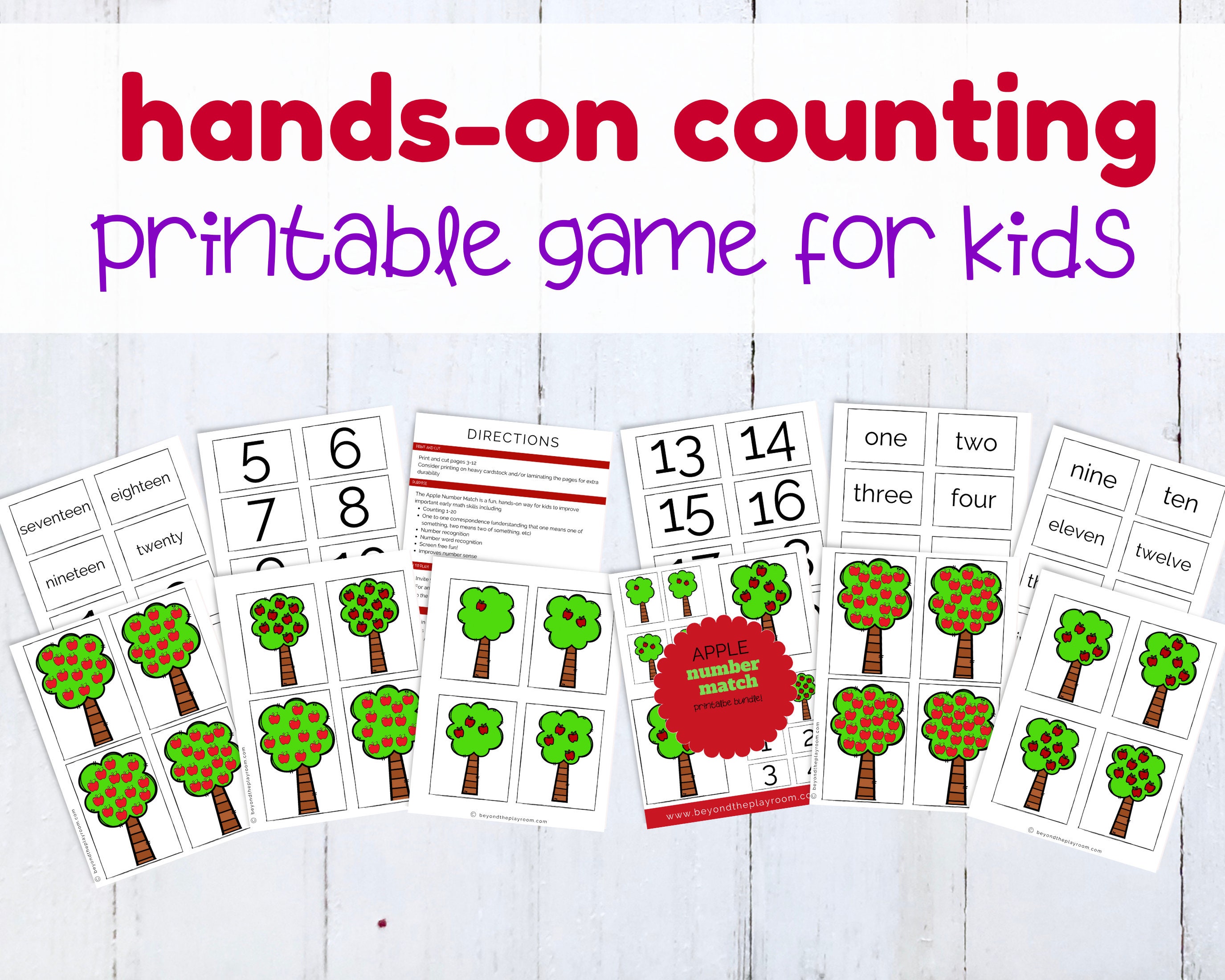 Apple Tree Counting Printable | Math Activity for Kids | Homeschool - Etsy