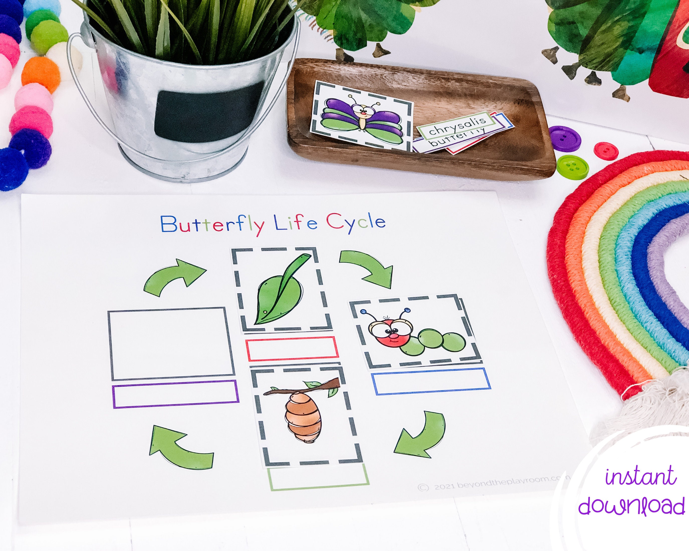 Butterfly Life Cycle, Butterfly Printable for Kids, Hungry Caterpillar ...