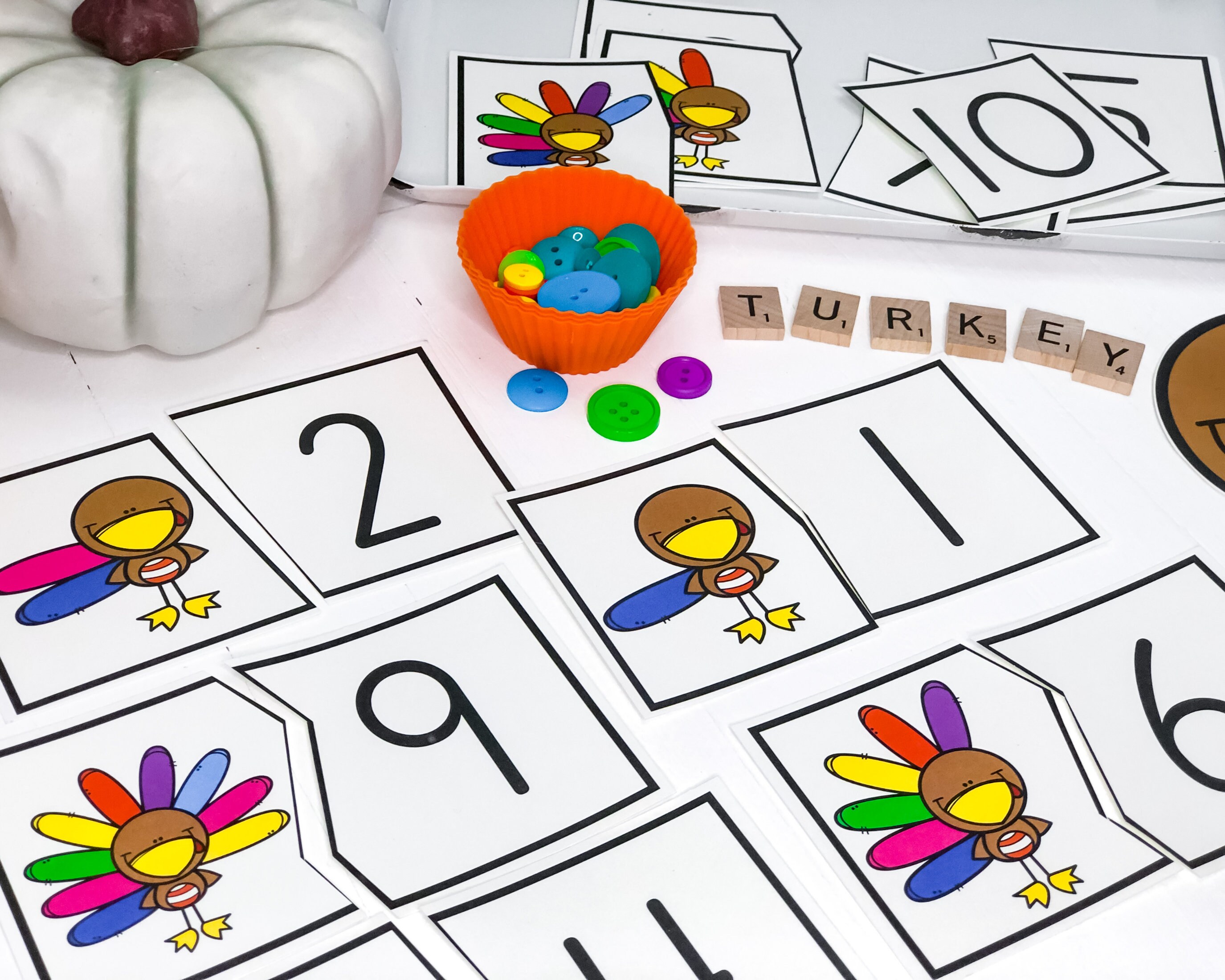 Thanksgiving Printable for Kids, Turkey Math, Counting Activity, Turkey ...