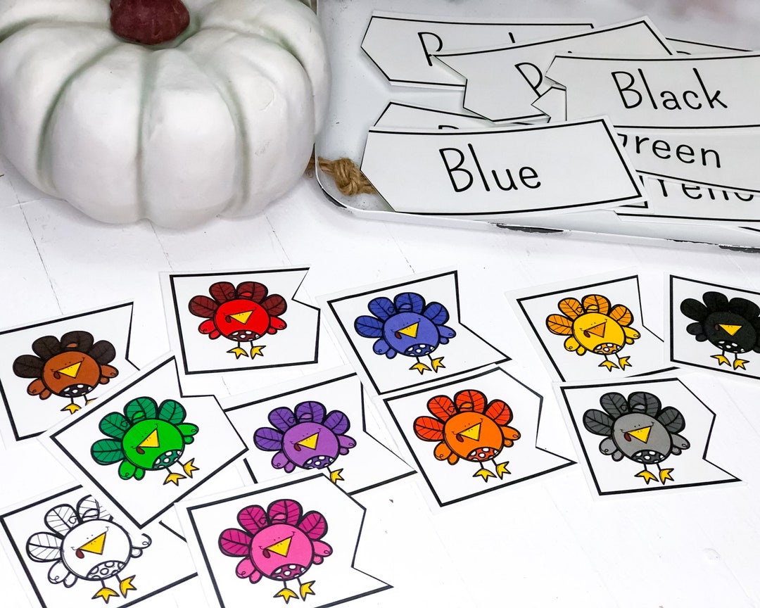 Color Matching, Turkey Printable, Matching Colors Activity ...