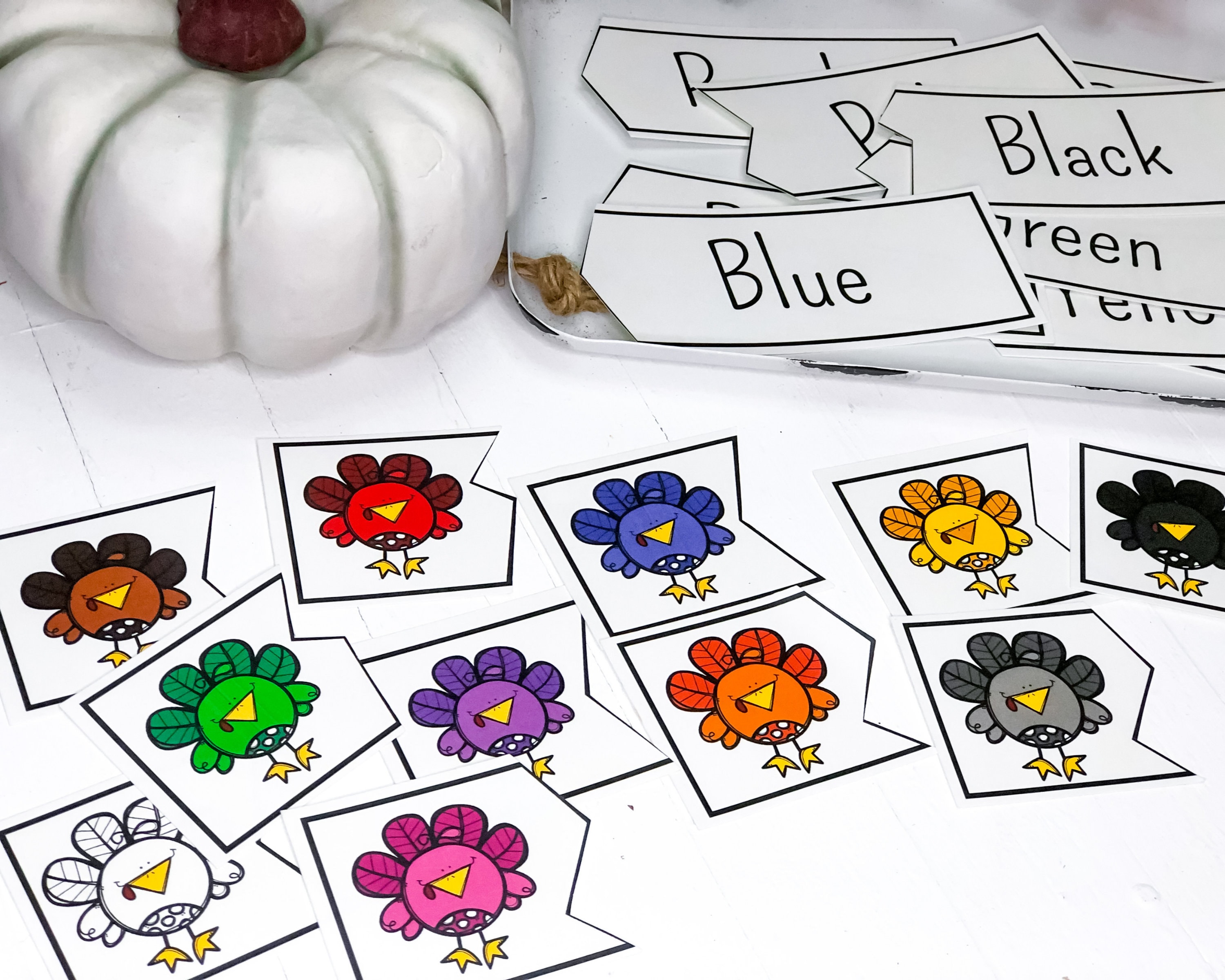 Color Matching, Turkey Printable, Matching Colors Activity ...