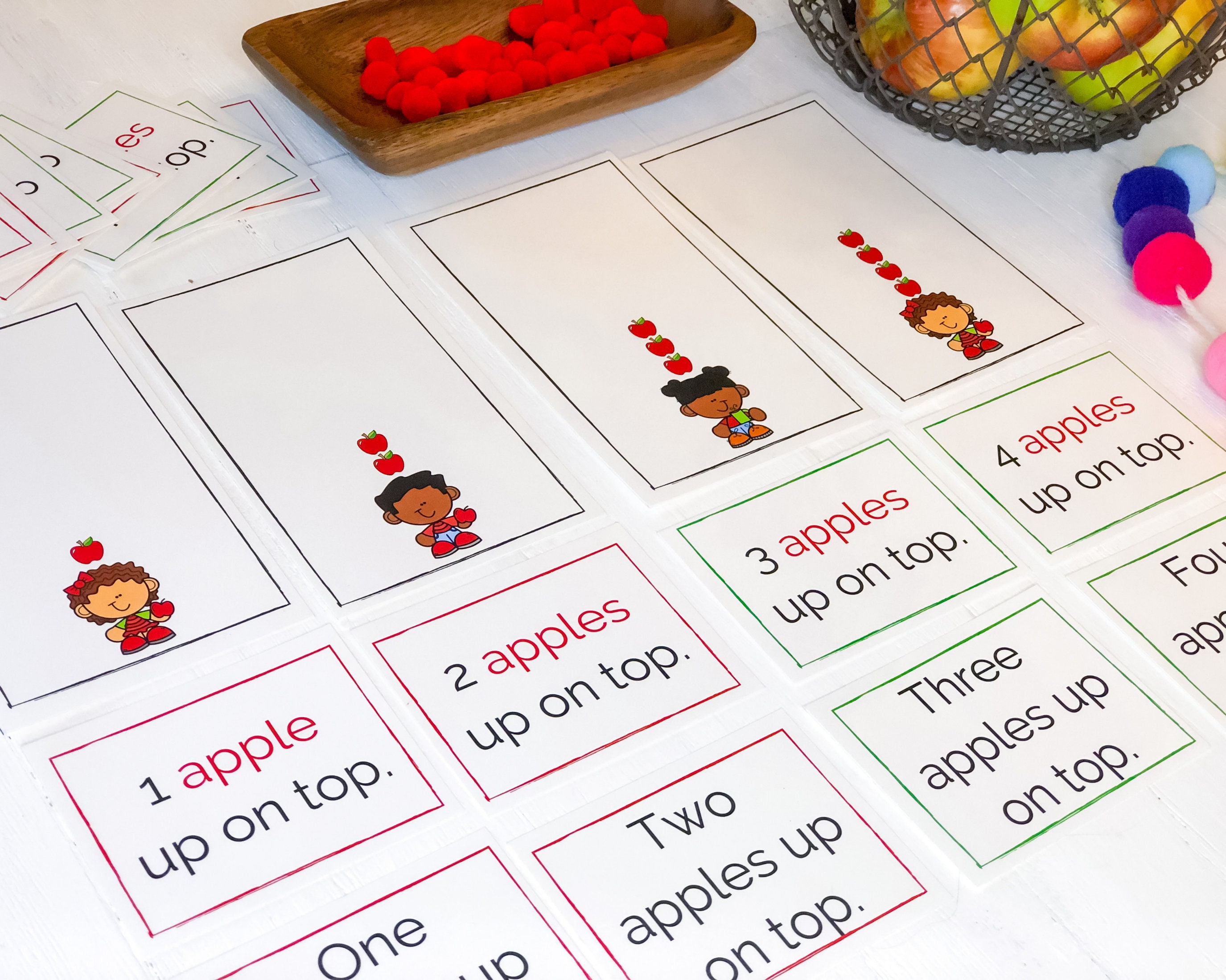 Apple Math Printable for Kids Preschool Counting Activity Kindergarten ...